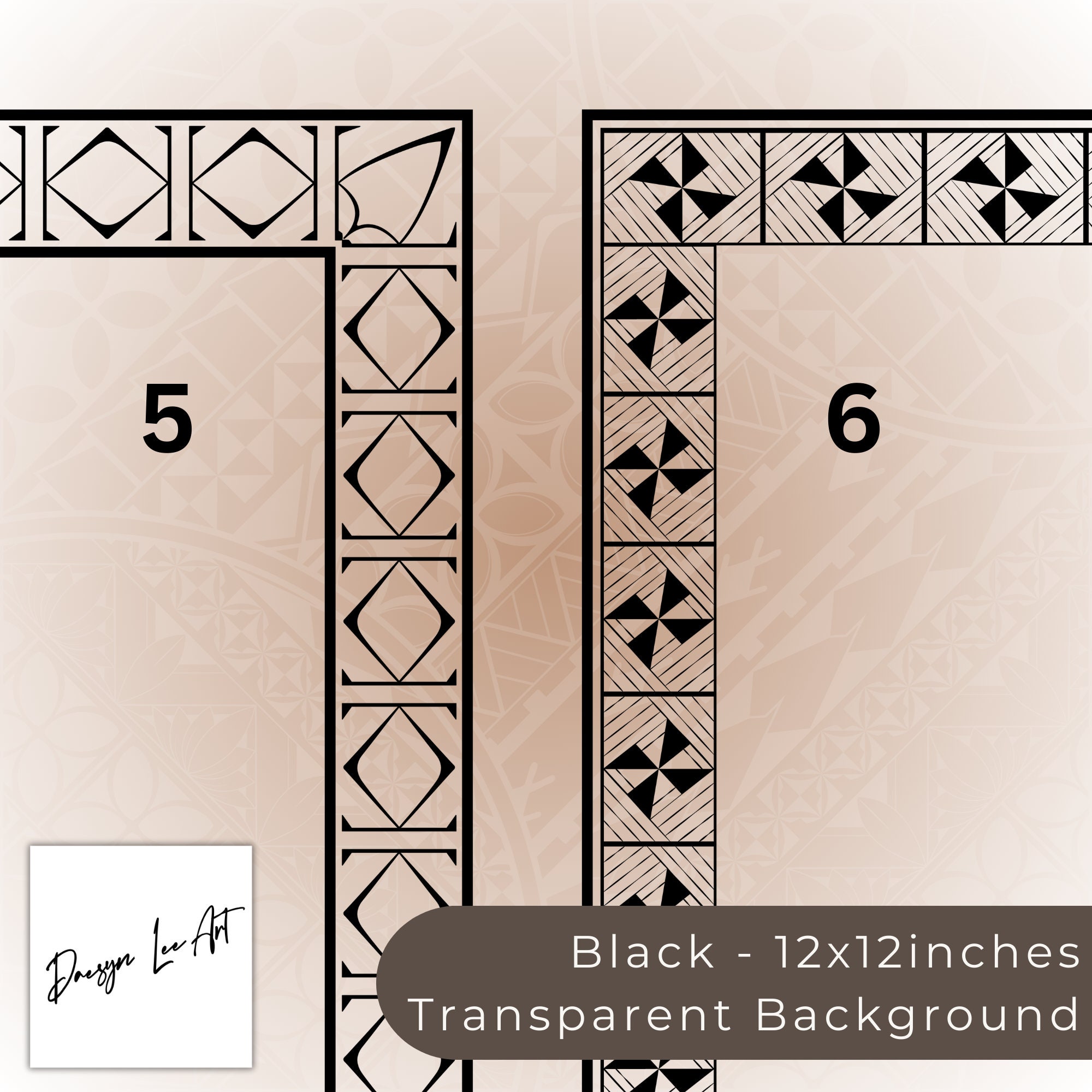 White Background-tongan Square Border Pack 10x Borders digital ZIP File ...