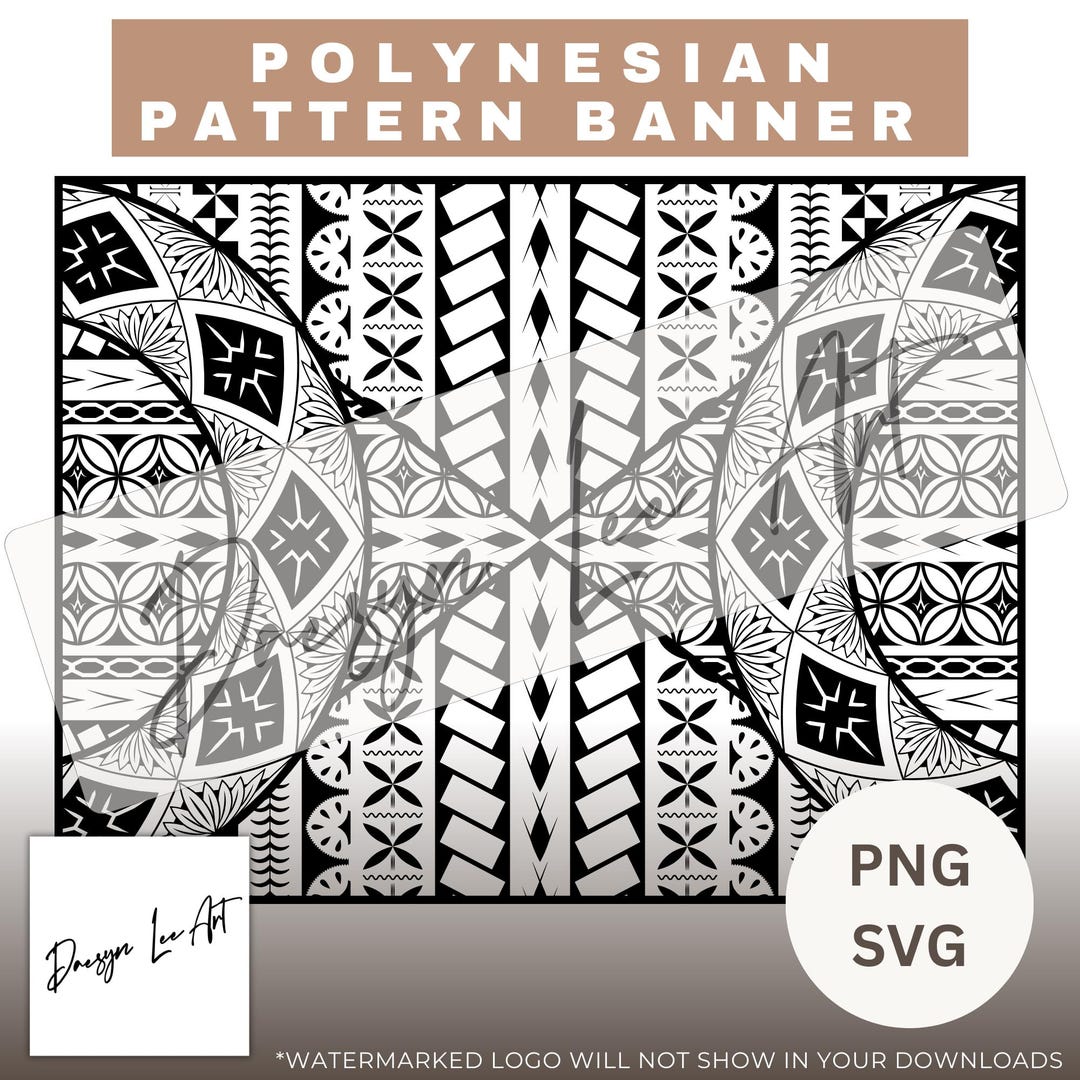Polynesian Pattern Banner instant Digital Download PNG-SVG - Etsy