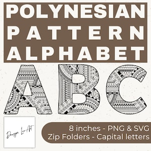 Polynesian Pattern Alphabet/lettering - Digital Download - Zip Folder ...