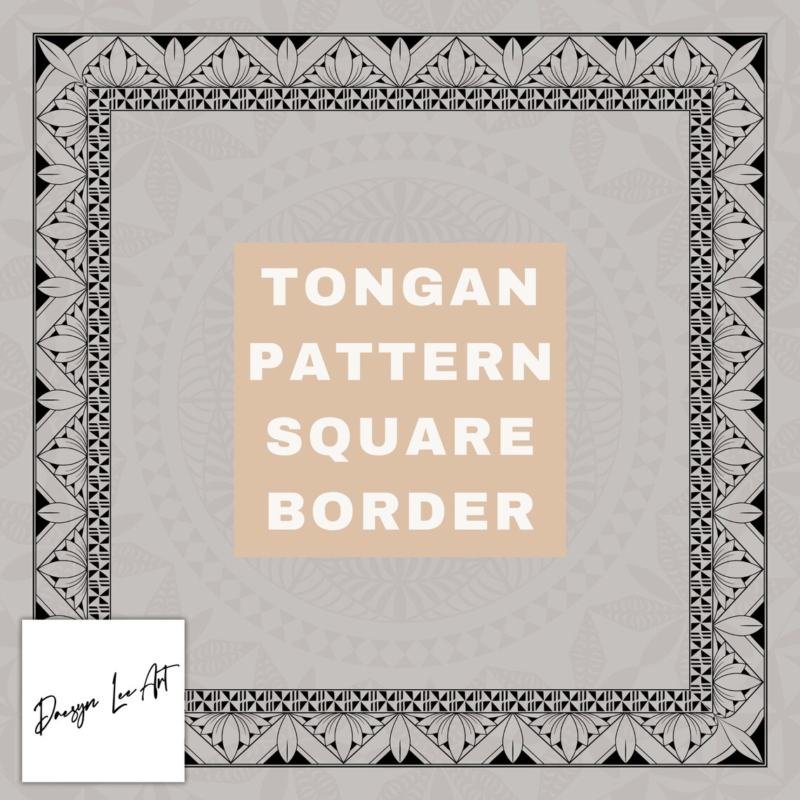 Tongan Pattern Square Border PNG File instant Digital - Etsy
