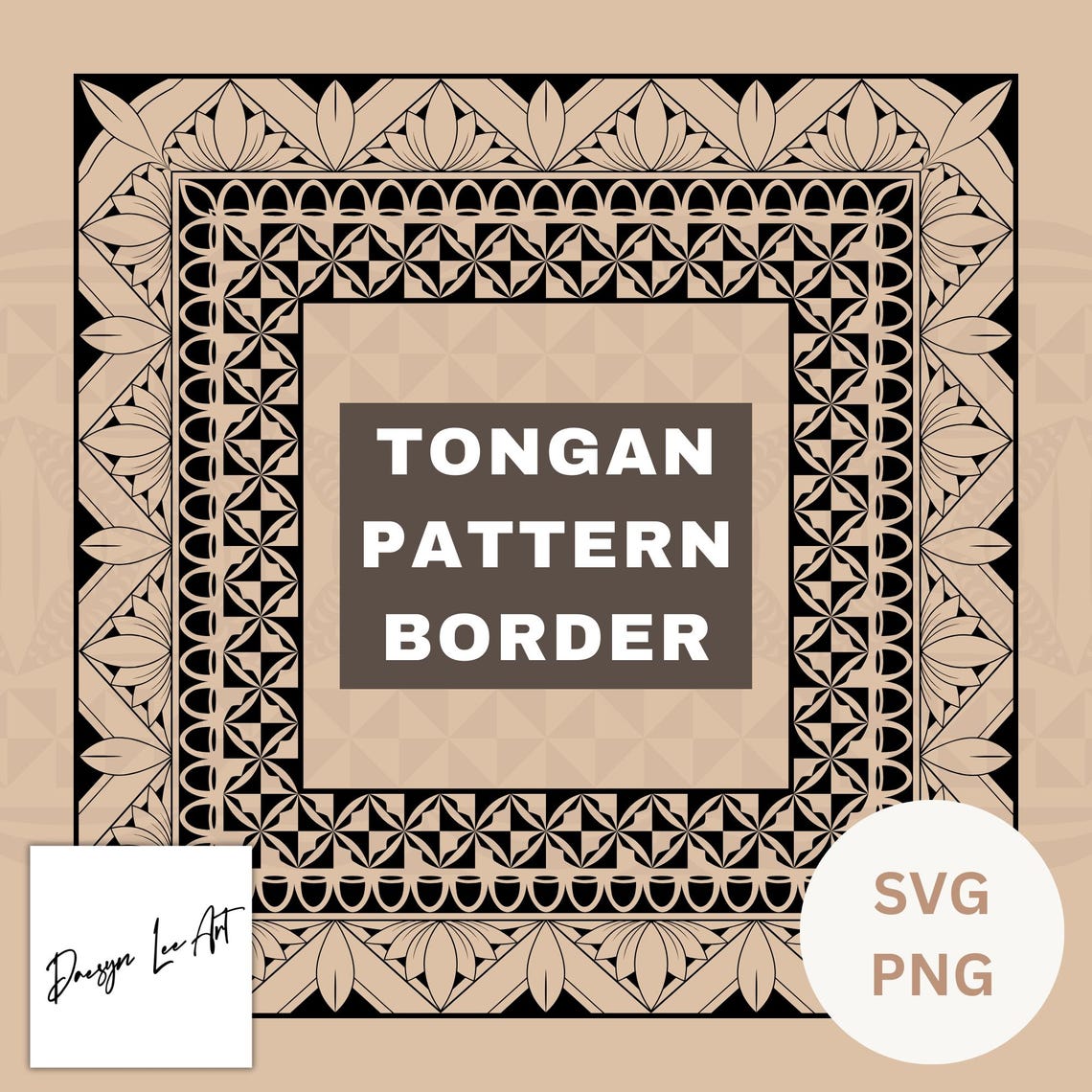 Tongan Pattern Border 50cm *instant Digital Download* SVG/PNG - Etsy