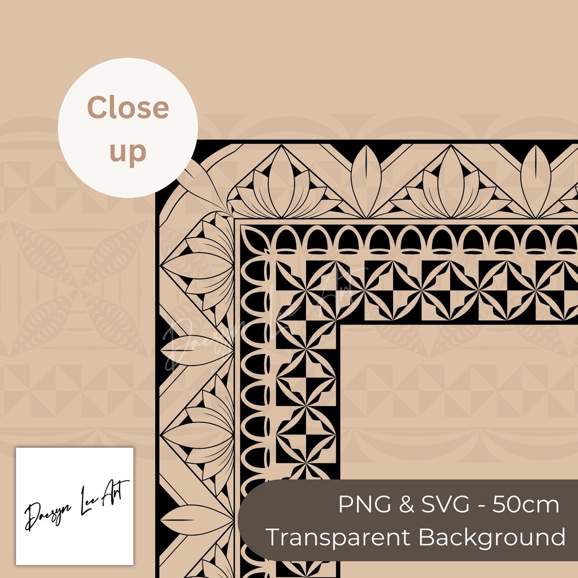 Tongan Pattern Border 50cm *instant Digital Download* SVG/PNG - Etsy
