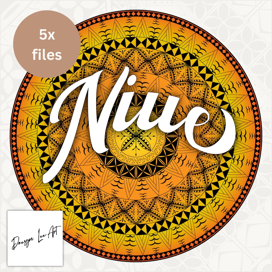 Niue Round Hiapo/pattern digital Downloads Only - Etsy New Zealand