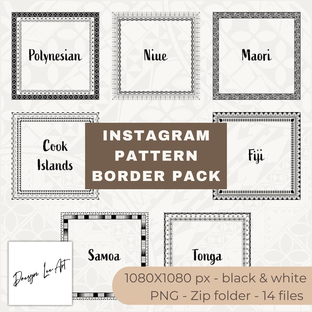 Island Style Instagram Pattern Border Pack ZIP File/png Instand ...