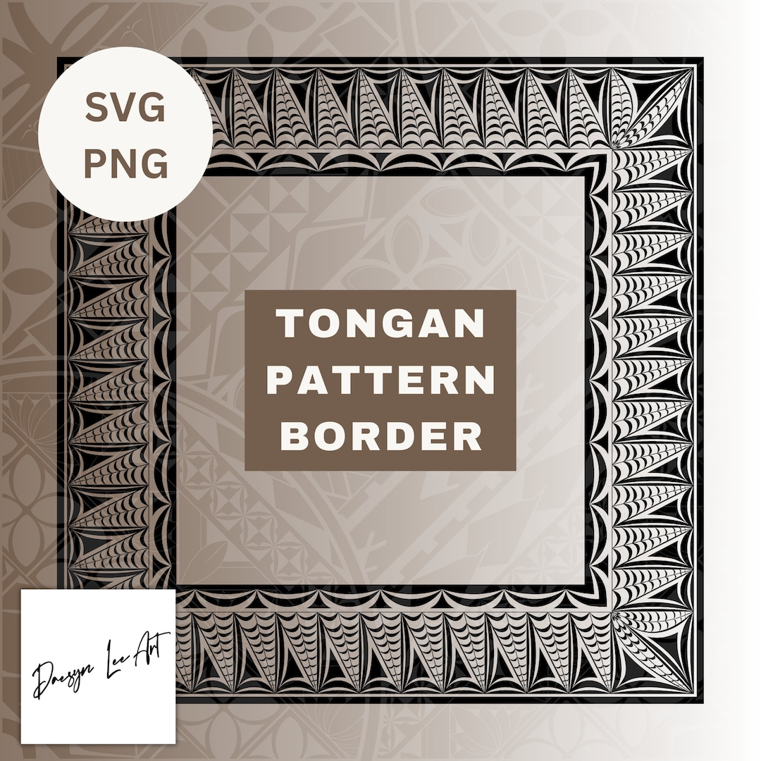 Tongan SQUARE Pattern Border 50cm instant Digital Download - Etsy