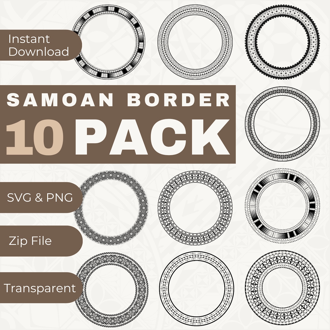 Samoan Border 10 Pack*zip File*instant Digital Download* - Etsy