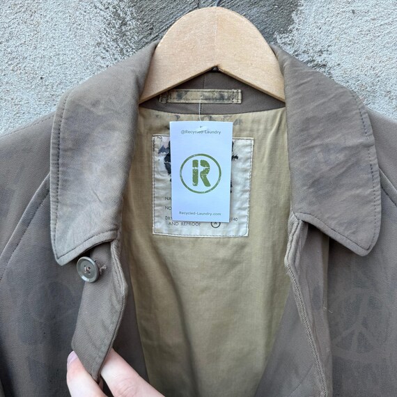 70's Vintage Military Peace Sign Printed Coat - Gem