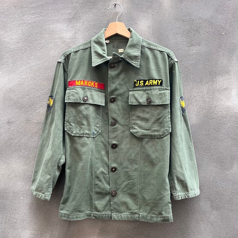 50s Military Fatigue Button Down - Etsy