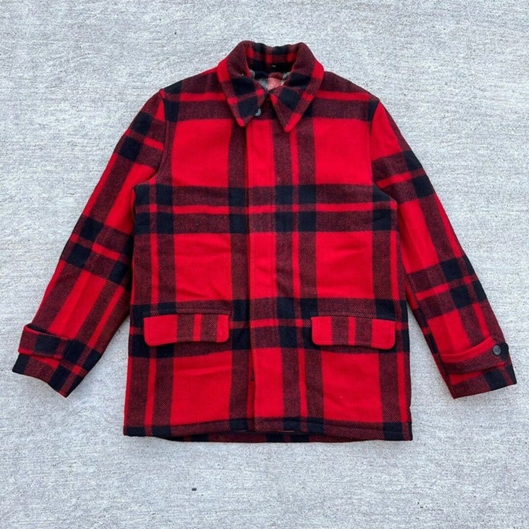 50’s Red Plaid Wool Jacket - Etsy