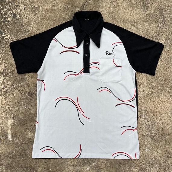 70’s Flock Print Bowling Shirt - Gem