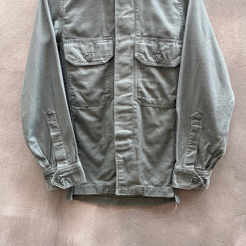 50s Military Grey Fatigue Style Button Down - Etsy