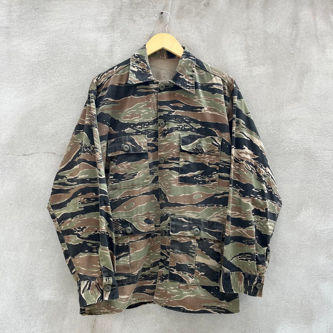 80’s Tiger Stripe Civilian Military Button Down Field Shirt - Etsy