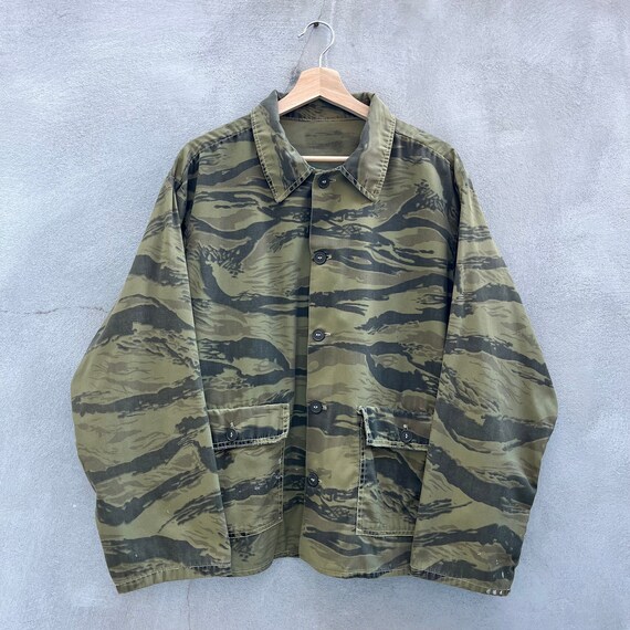 70’s Tiger Stripe Camouflage Button Down Jacket - Gem