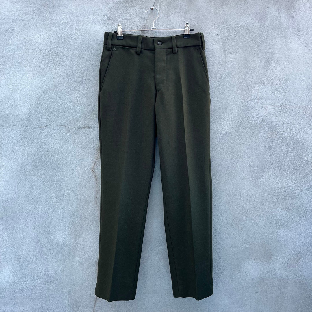 70's Military Dark Green Wool Field Pants - Etsy