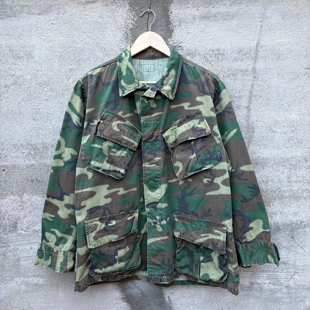 70' US Military ERDL Camo Slant Pocket Jungle Jacket - Etsy
