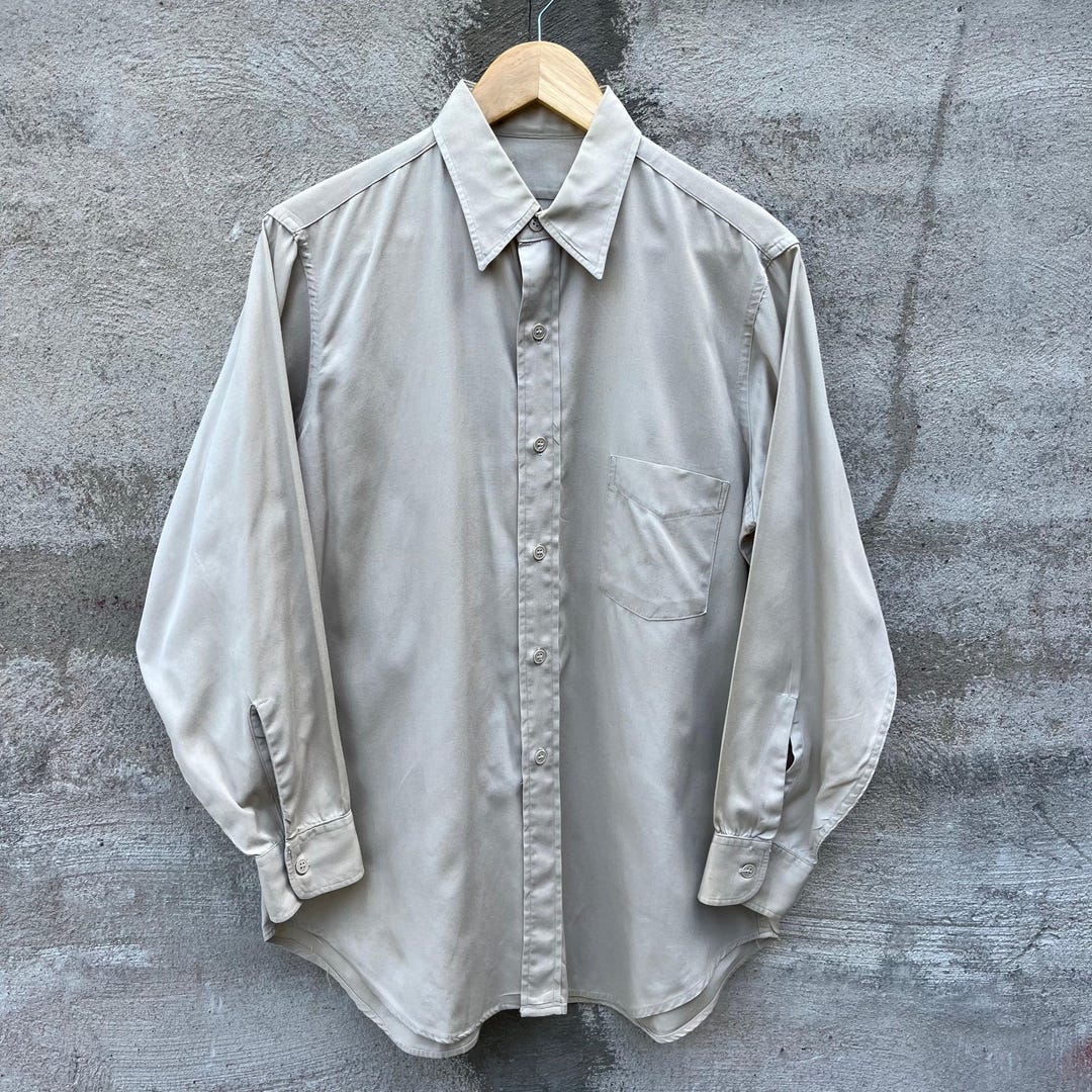50's US Military Tan Khaki Button Down Shirt - Etsy