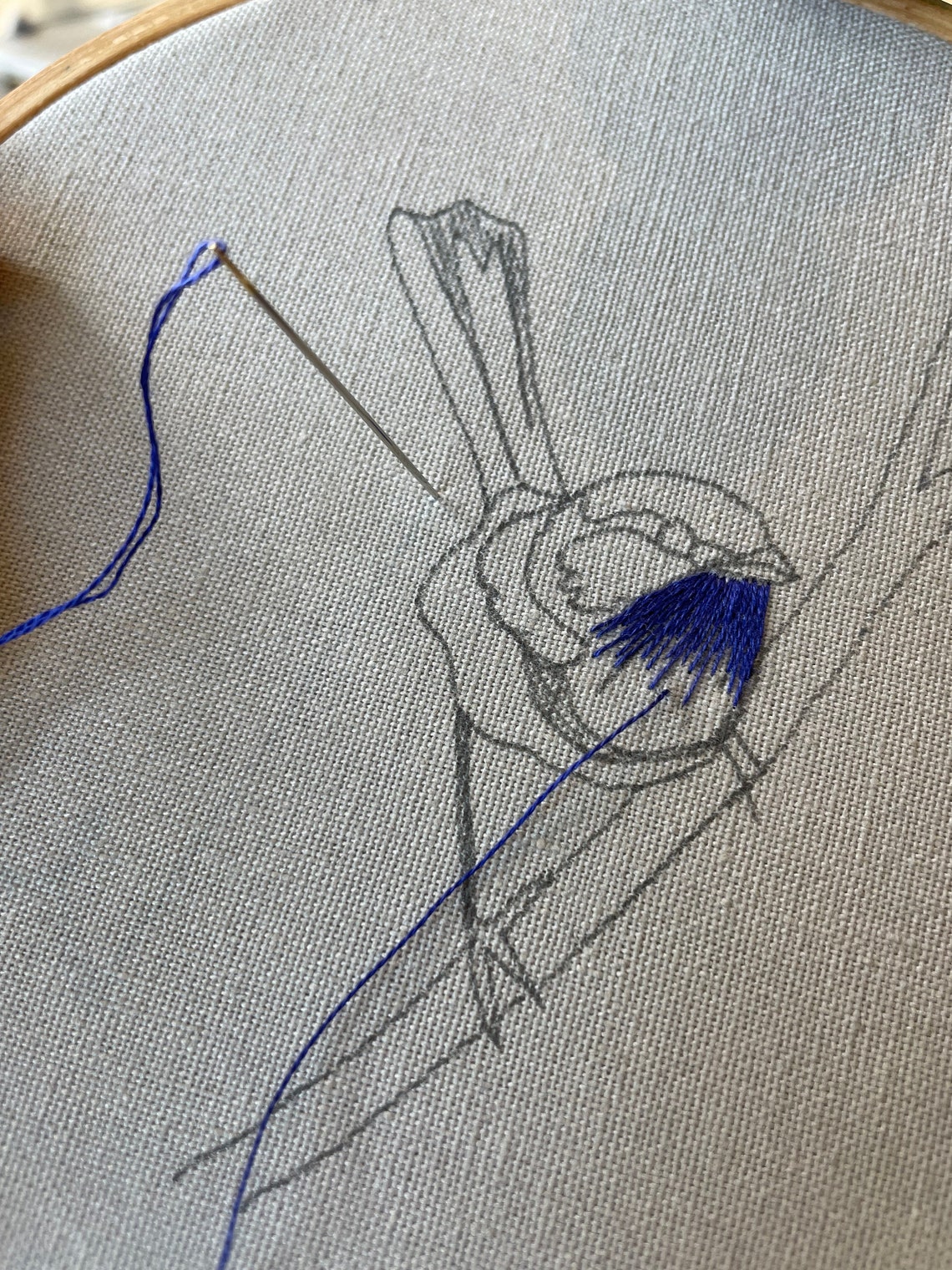 Bird Embroidery Pattern | Thread Painting Tutorial | Splendid Fairywren ...