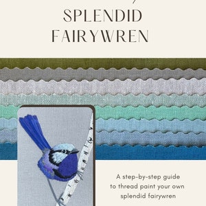 Bird Embroidery Pattern | Thread Painting Tutorial | Splendid Fairywren ...