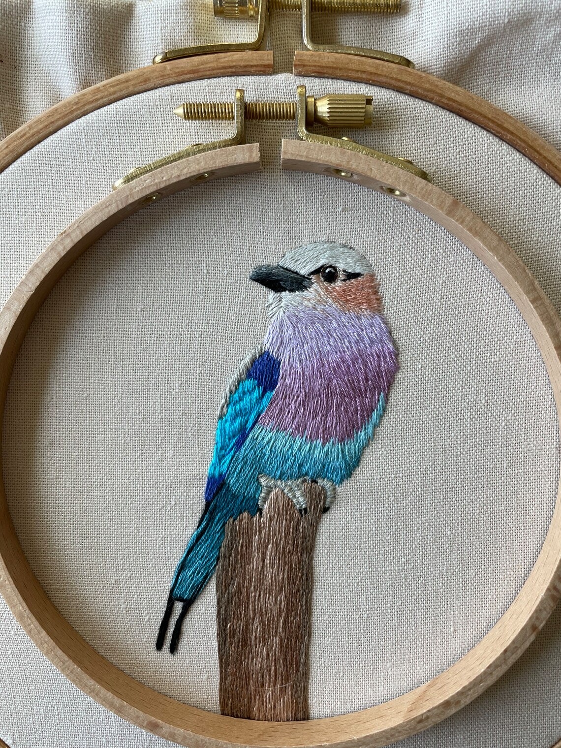 Bird Embroidery Pattern Thread Painting Tutorial Lilac - Etsy