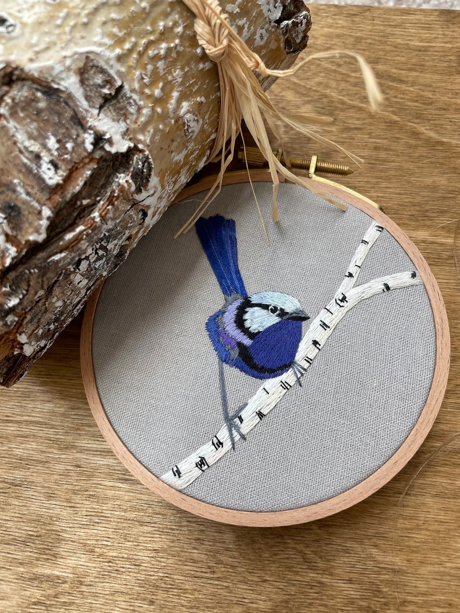 Bird Embroidery Pattern | Thread Painting Tutorial | Splendid Fairywren ...