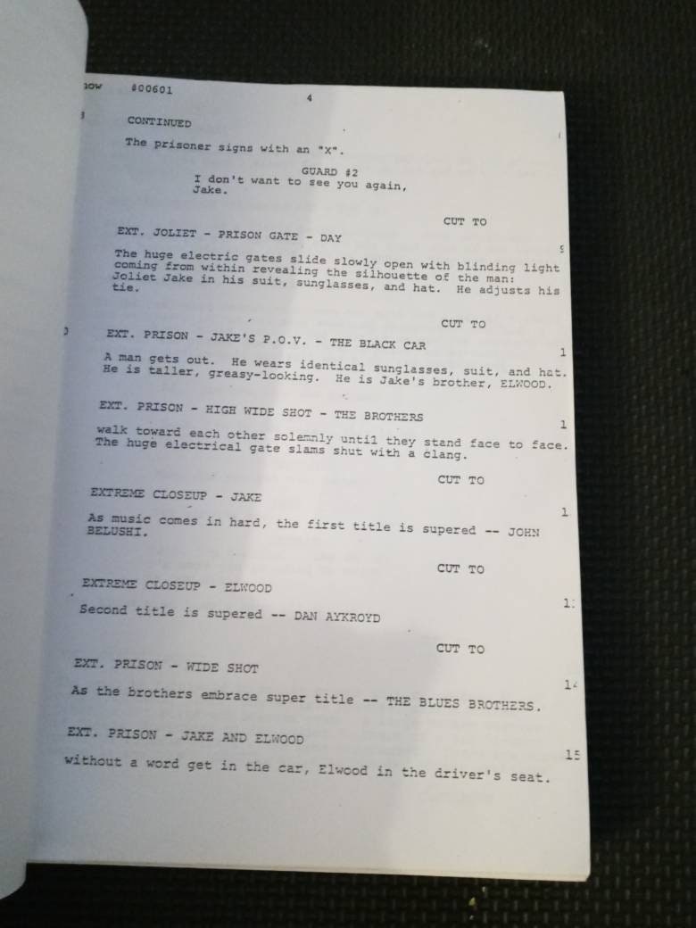 Original Production Full Length (1979) Blues Brother Movie Script. No ...