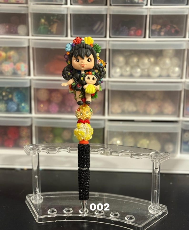 3 Beaded Clay Pens With Double-sided Design - Etsy