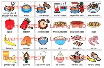 Food Pecs PEC Symbols 144 Symbol Lot Special Education Communication ...