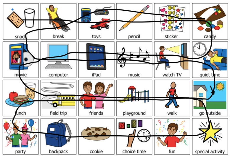 Behavior Chart Reward Chart Token Board Picture Symbols - Etsy