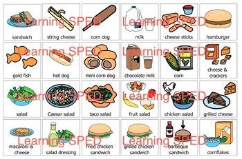 Food Pecs PEC Symbols 144 Symbol Lot Special Education Communication ...
