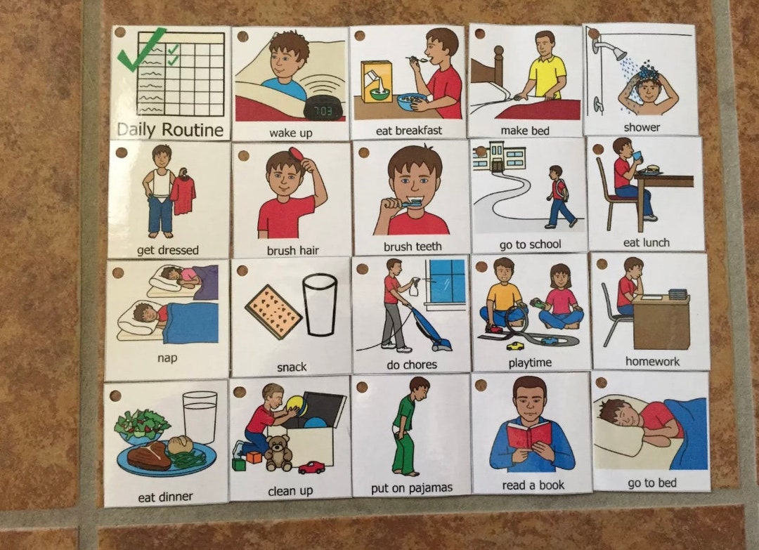 Daily Visual Schedule Flash Cards Printable Download PDF - Etsy Australia