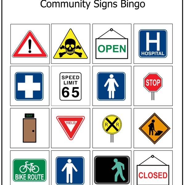 Safety Sign Bingo - Etsy