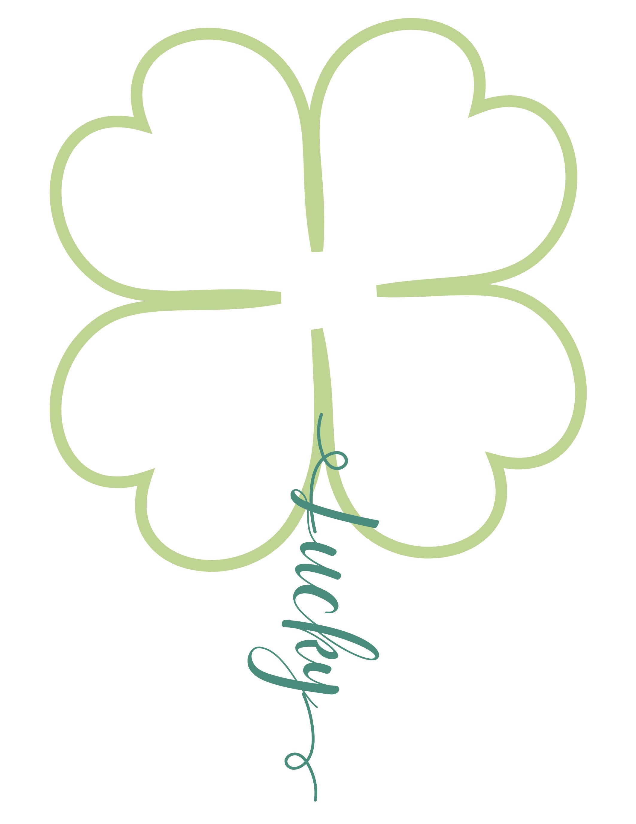 Lucky Four Leaf Clover Printable. Make Your Own Handprint Art for St ...