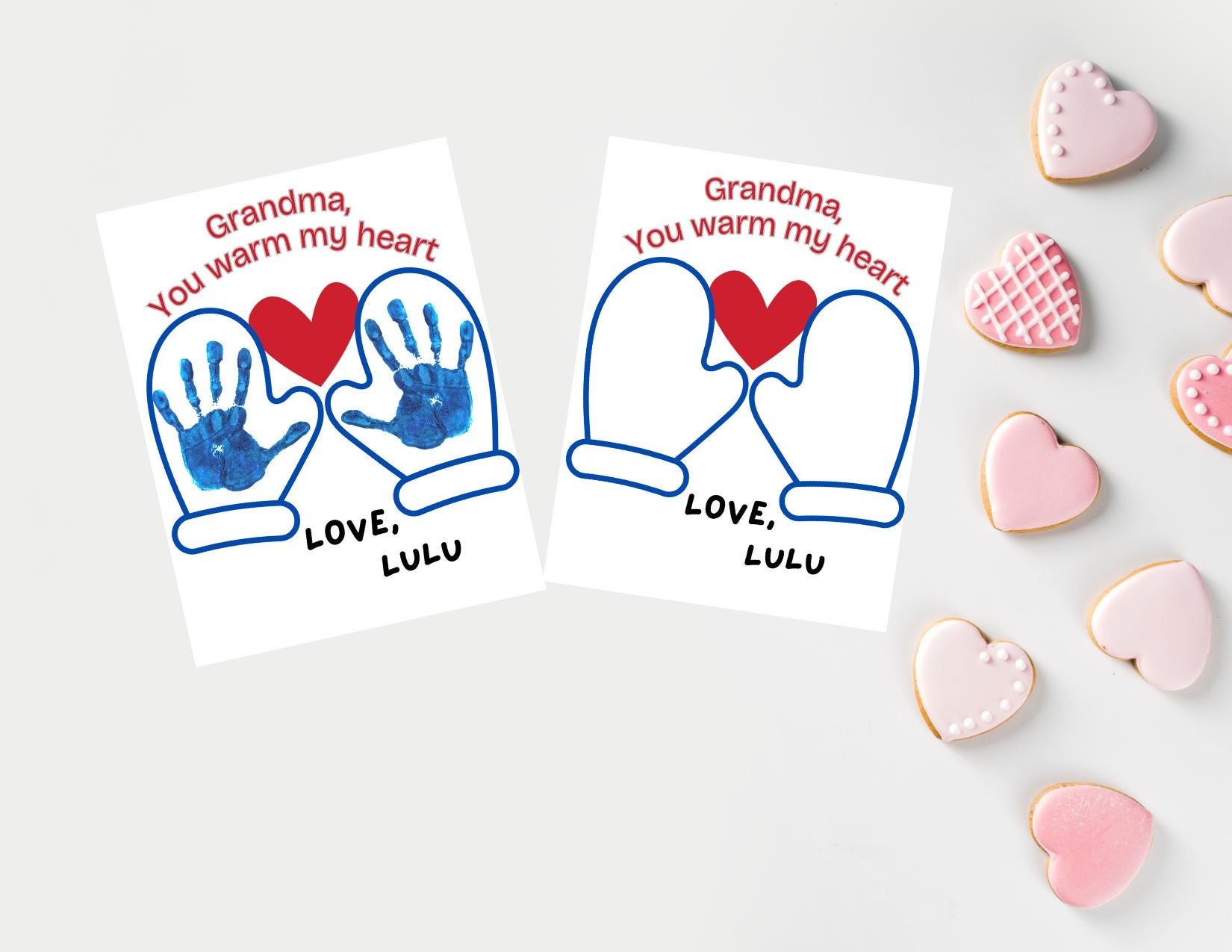 Mitten Handprint Art: Valentine's Day Keepsake (canva Editable ...