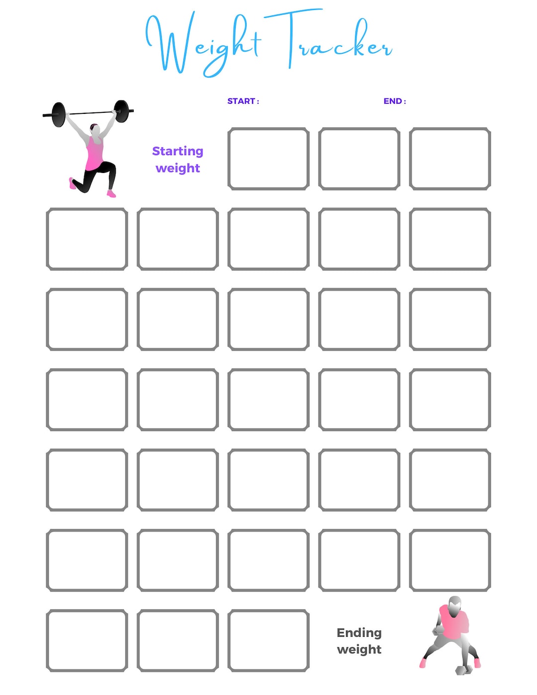 Weight Tracker Template - Etsy