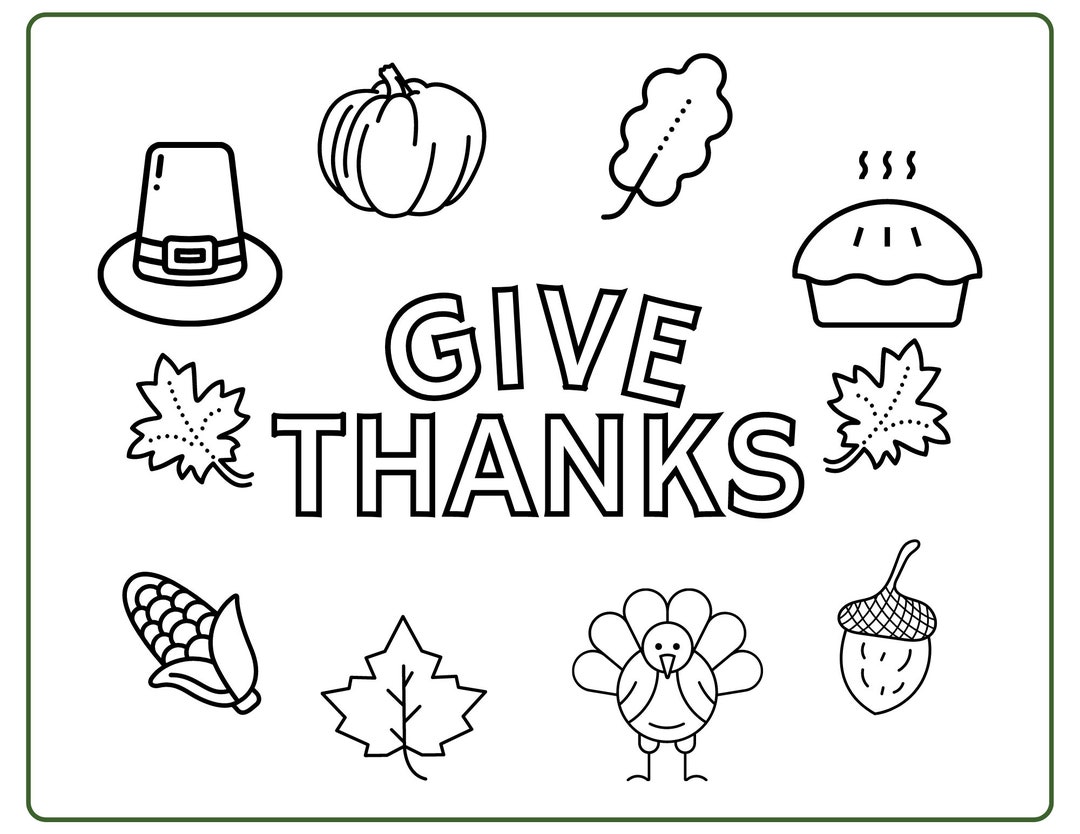 Thanksgiving Color Sheet - Etsy