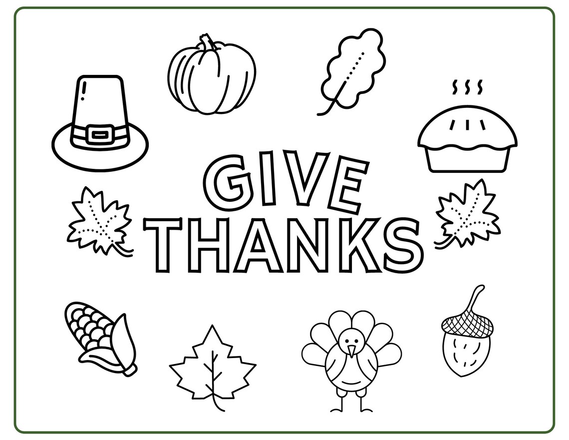 Thanksgiving Color Sheet - Etsy