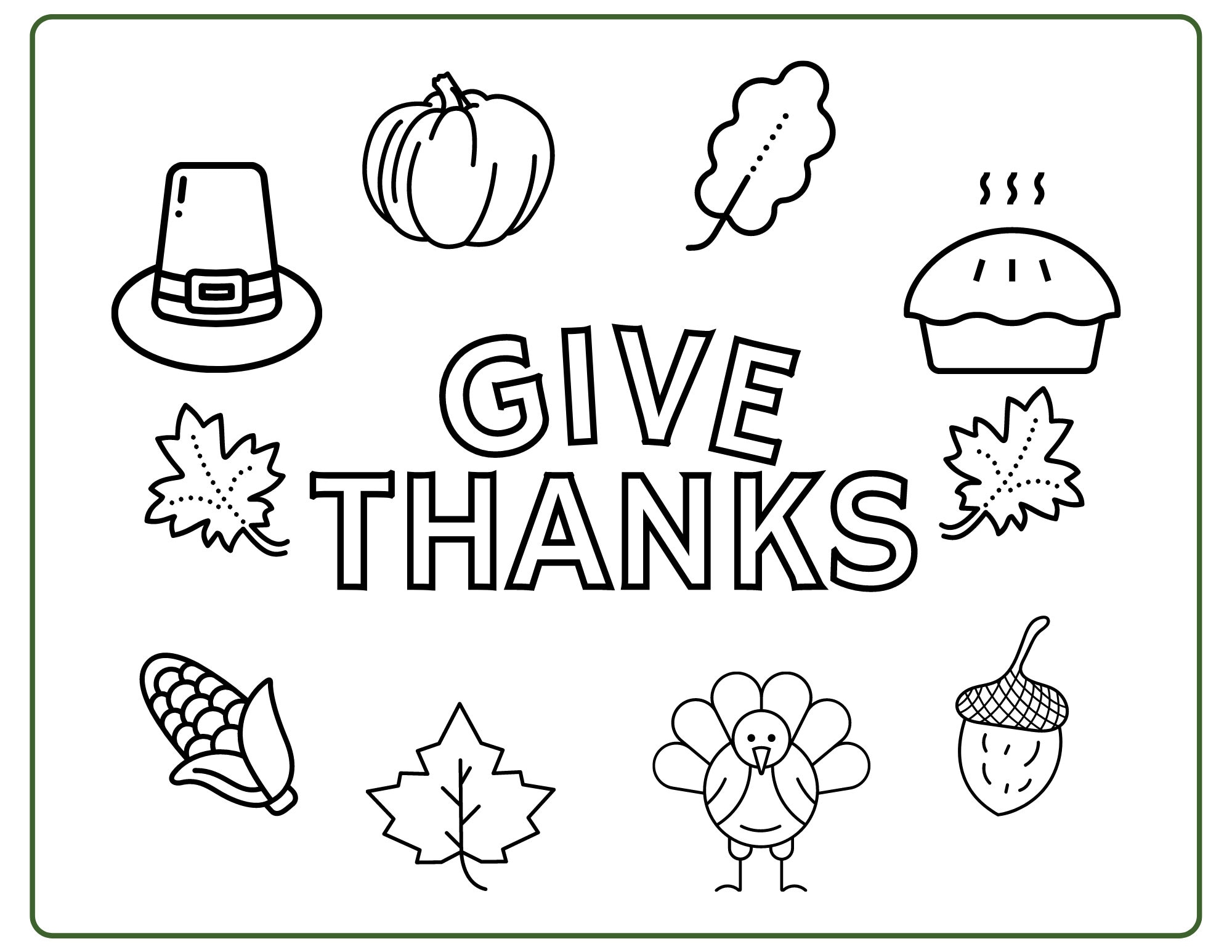 Thanksgiving Color Sheet - Etsy