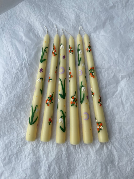 Hand-painted Candle Sticks - Etsy