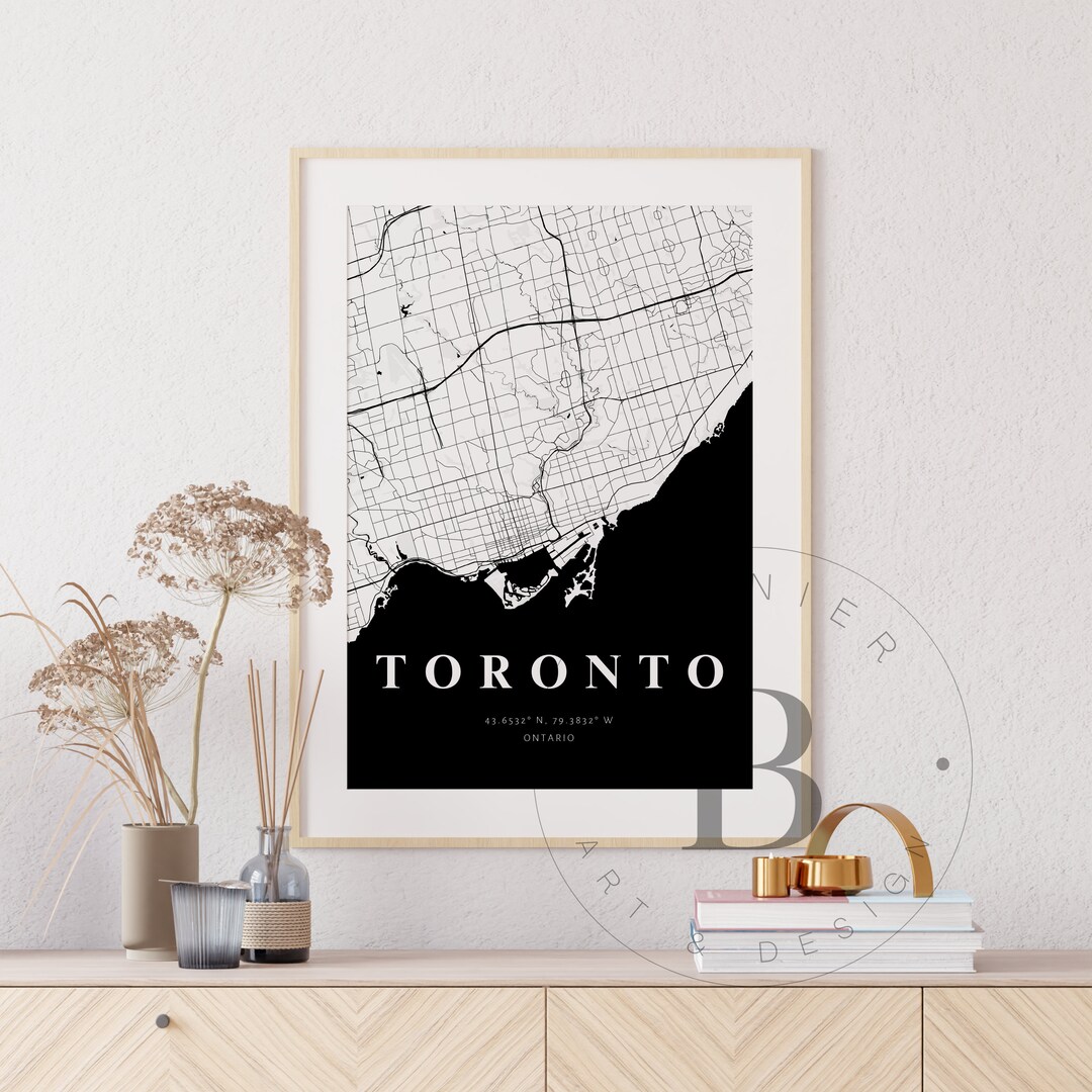 Toronto Map Print Map of Toronto Canada Art Toronto Map Poster Ontario ...