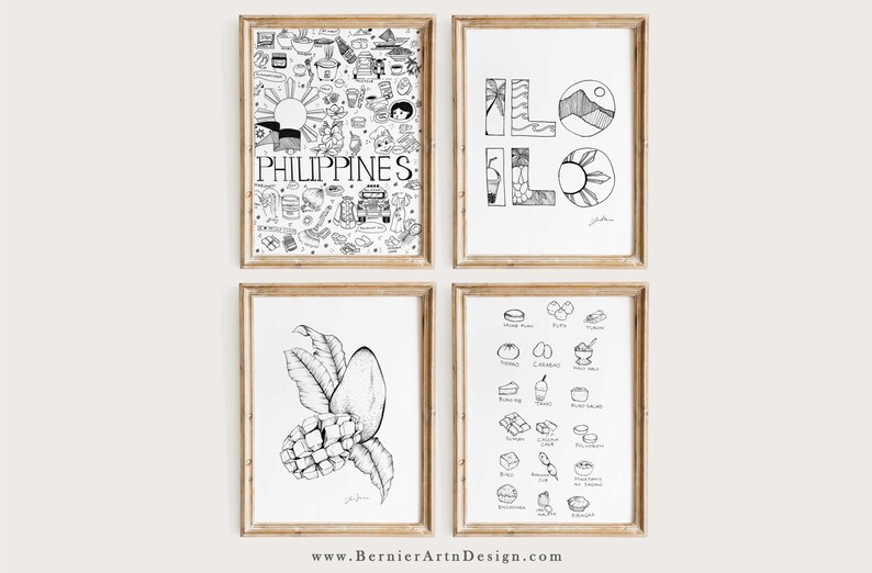 Filipino Printable Bundle of 4 Art Printable Filipino Mango Iloilo City ...