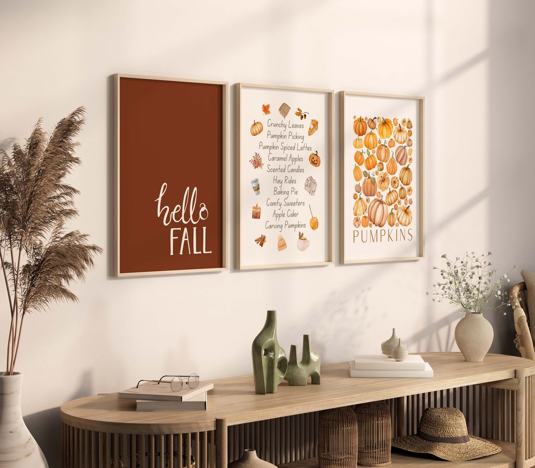Fall Autumn Lover Bundle of Three Prints, Fall Decor Set of 3 ...
