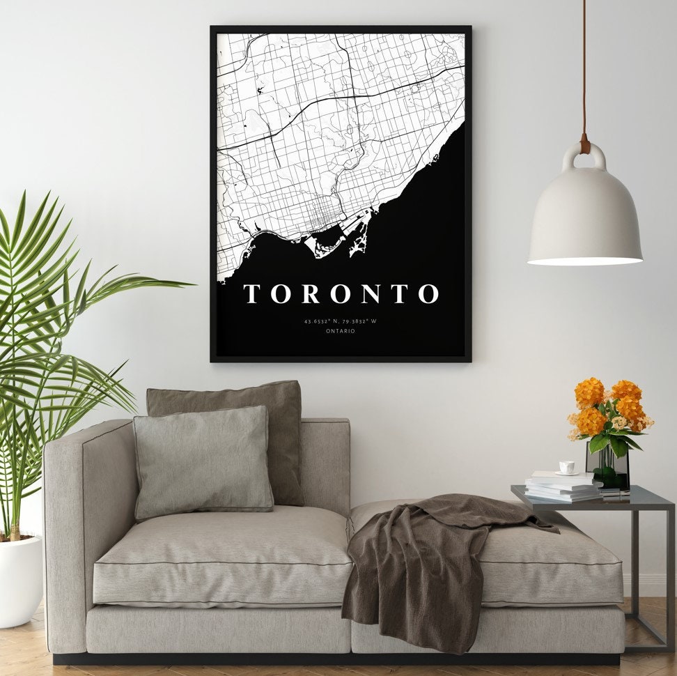 Toronto Map Print Map of Toronto Canada Art Toronto Map Poster Ontario ...