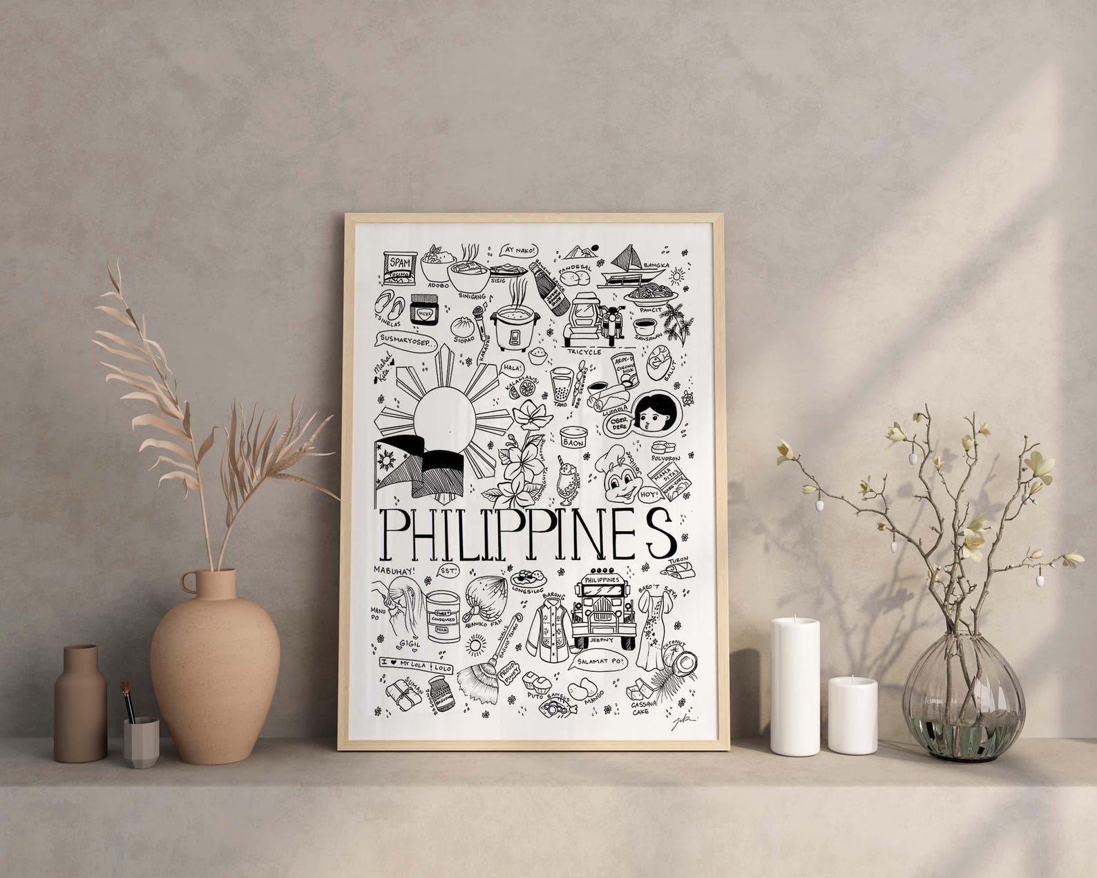 Philippines Relatable Collage Fine Art Print, Filipino Iykyk Wall Art ...