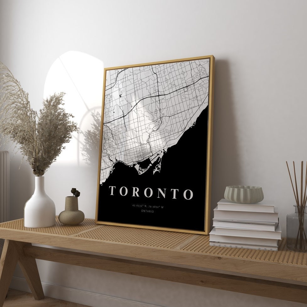 Toronto Map Print Map of Toronto Canada Art Toronto Map Poster Ontario ...