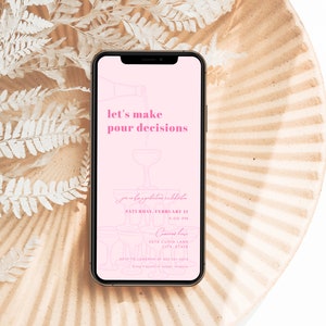 Funny Galentine's Day Digital Invite Template Let's Make Pour Decisions ...