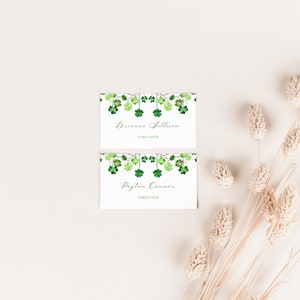 Lucky in Love Place Card Template for St. Patrick's Irish Shamrock ...