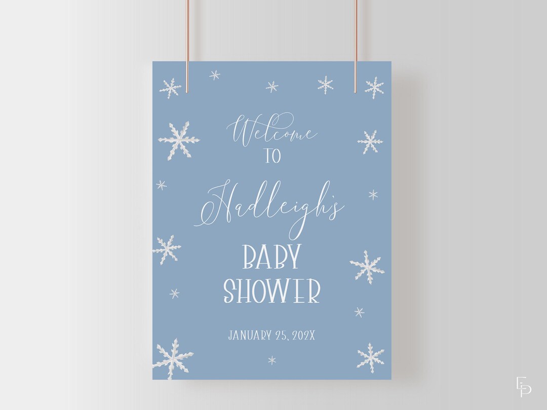 Baby It's Cold Outside Baby Shower Welcome Sign Template for Blue ...