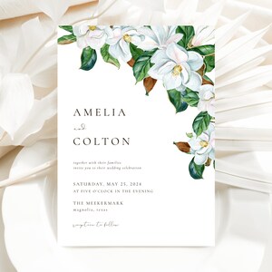 Magnolia Wedding Invitation Template | ANNAMAE Collection - Etsy