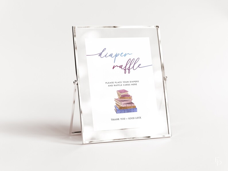 Storybook Book Themed Diaper Raffle Baby Shower Sign Template - Etsy