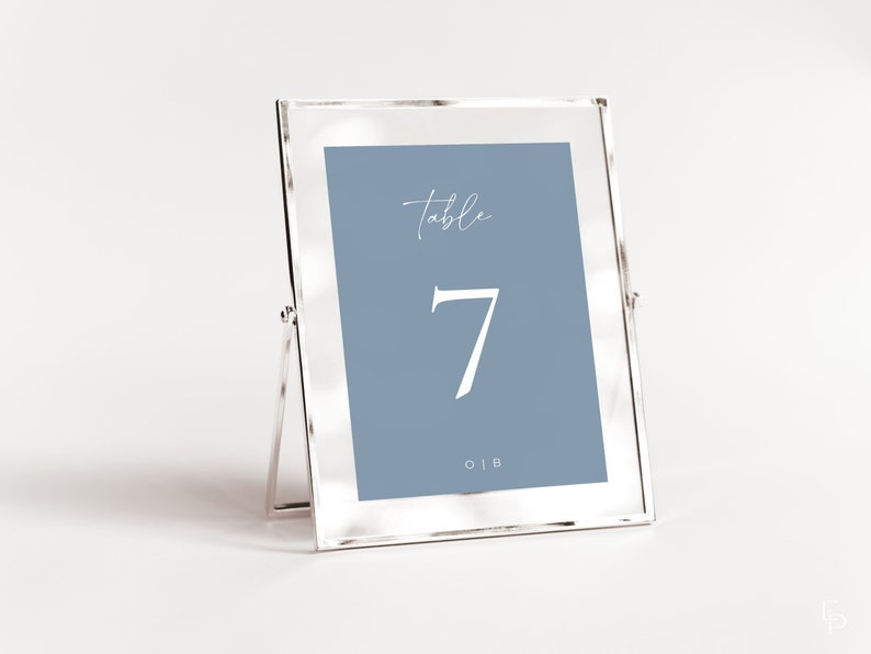 Dusty Blue Table Number Templates for Wedding NILA - Etsy